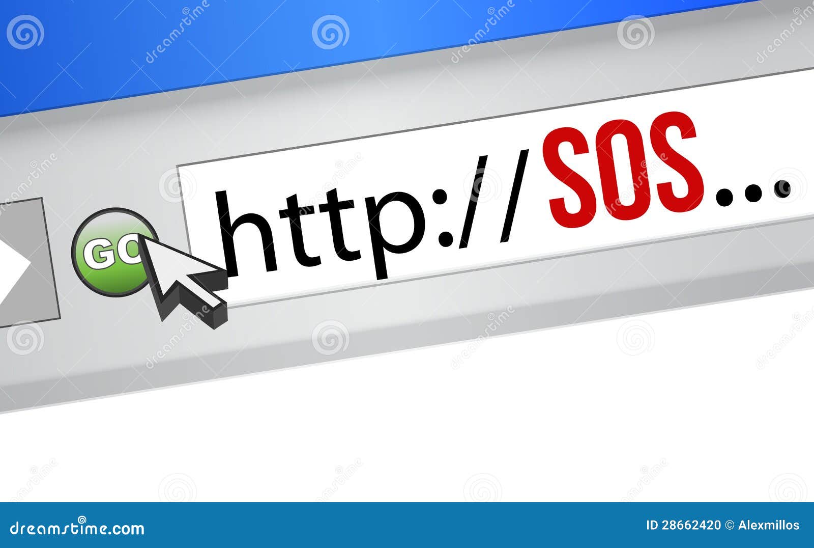 Computer Screen, Concept of Online SOS Stock Illustration ...