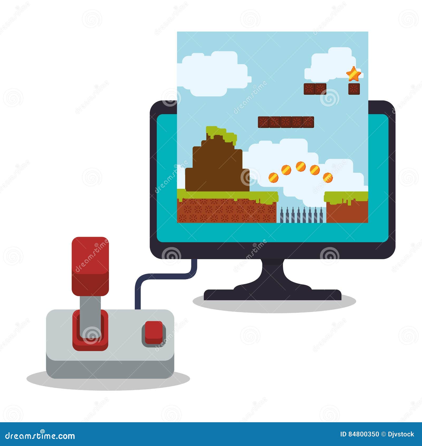 Computer Screen Controller Game Online Joystick Stock Illustration ...