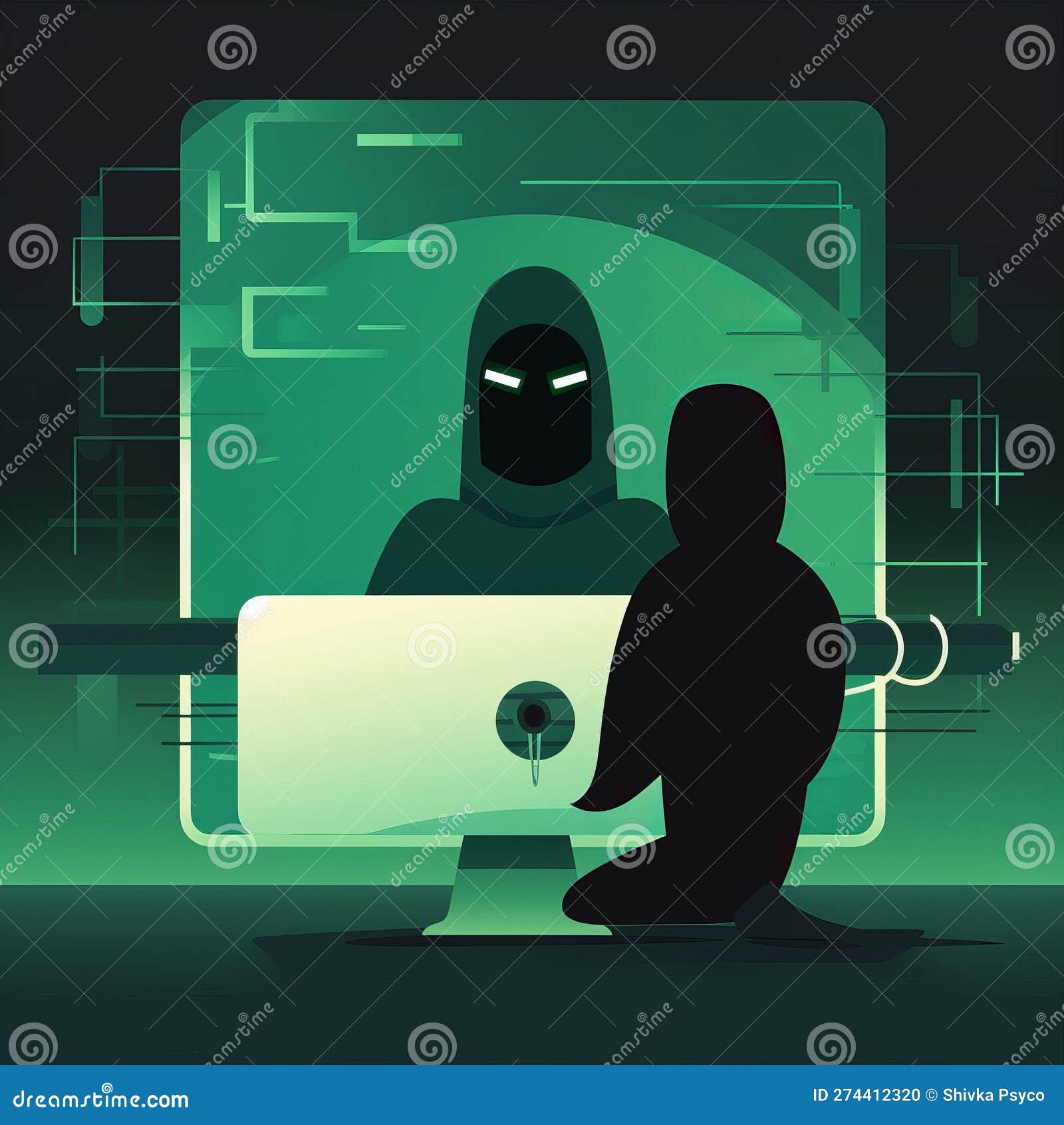 A Computer Screen Cyber Attack Logo Generative AI Stock Illustration ...