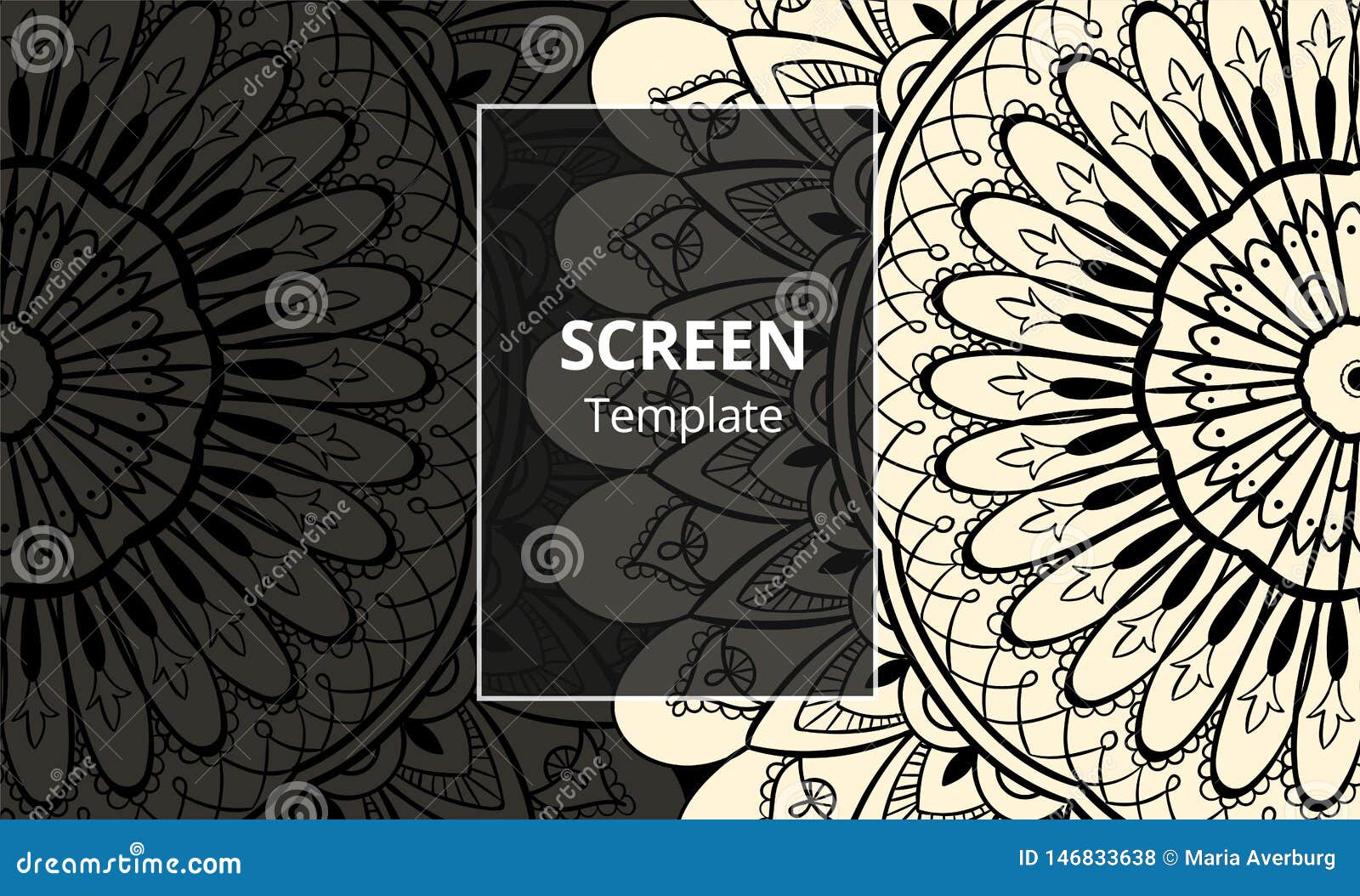 Computer Screen Design Template with Sofisticated Mandala. Ethnic ...