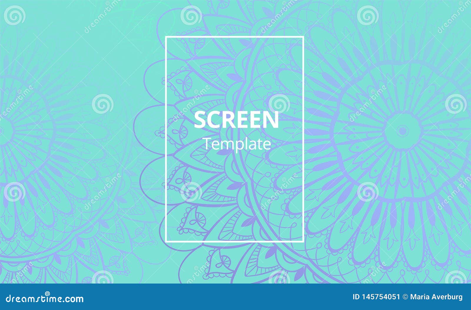Computer Screen Design Template with Sofisticated Mandala. Ethnic ...