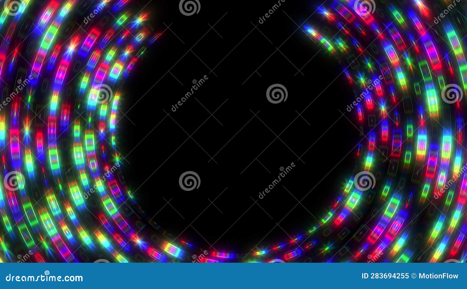 Computer Screen with Digital Neon Led Lines and HUD Elements with ...