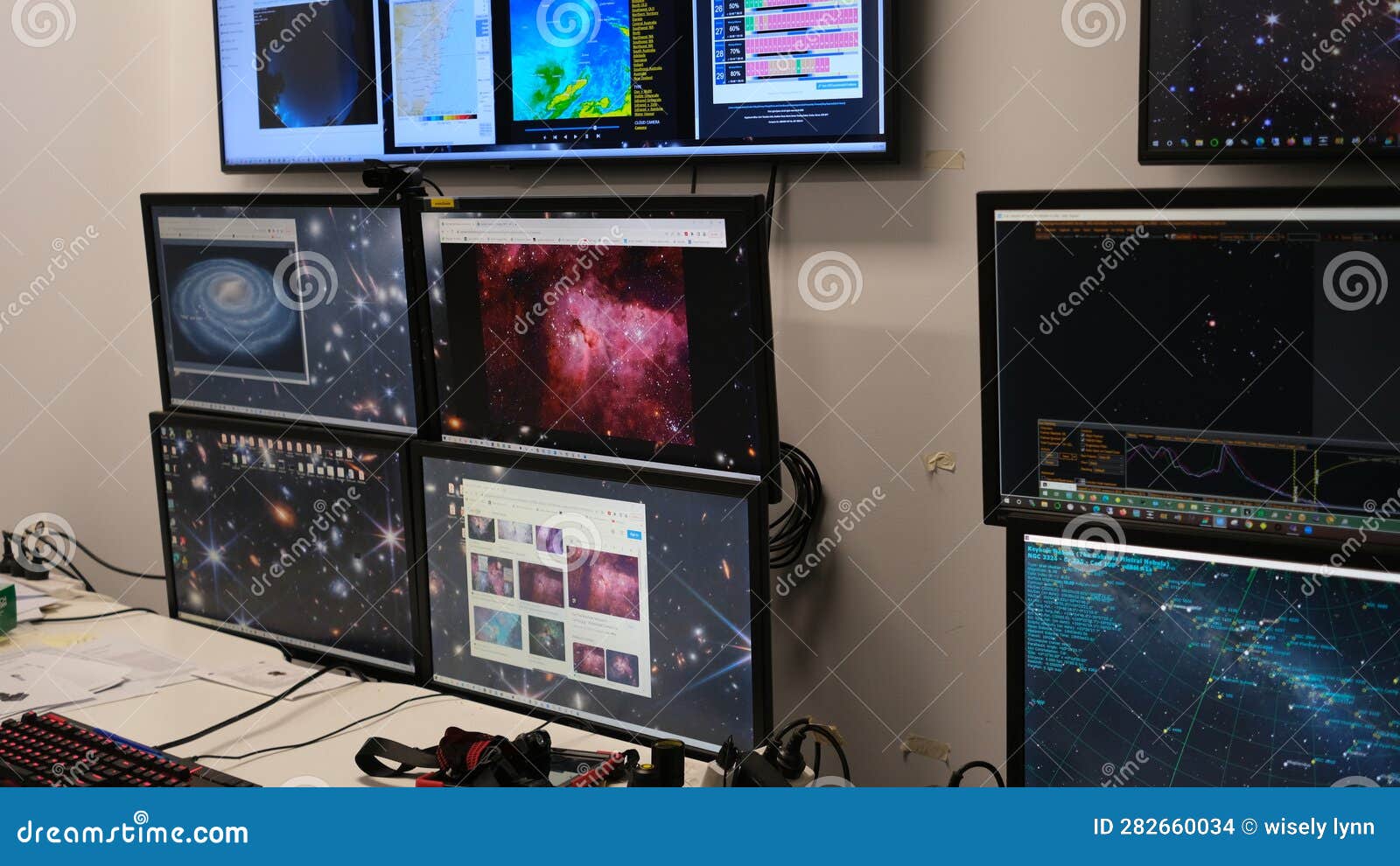 Computer Screen with a Display of the Stars in the Sky To Study and ...