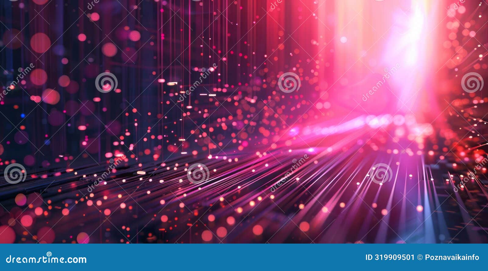 A Computer Screen Displayed Against a Backdrop of Bright Lights ...