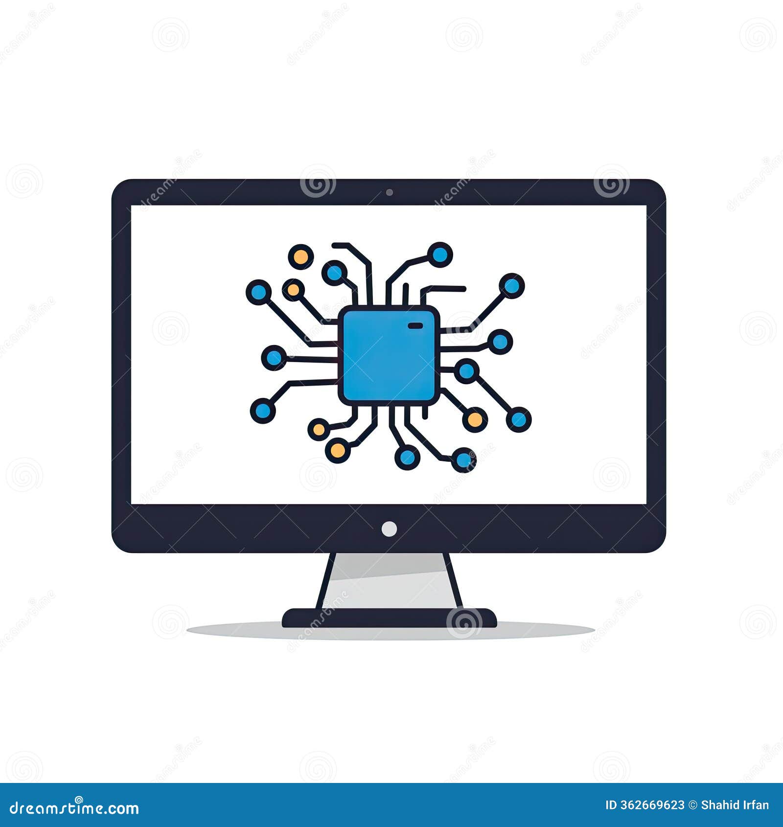 Computer Screen Displaying an Ai Algorithm Stock Illustration ...