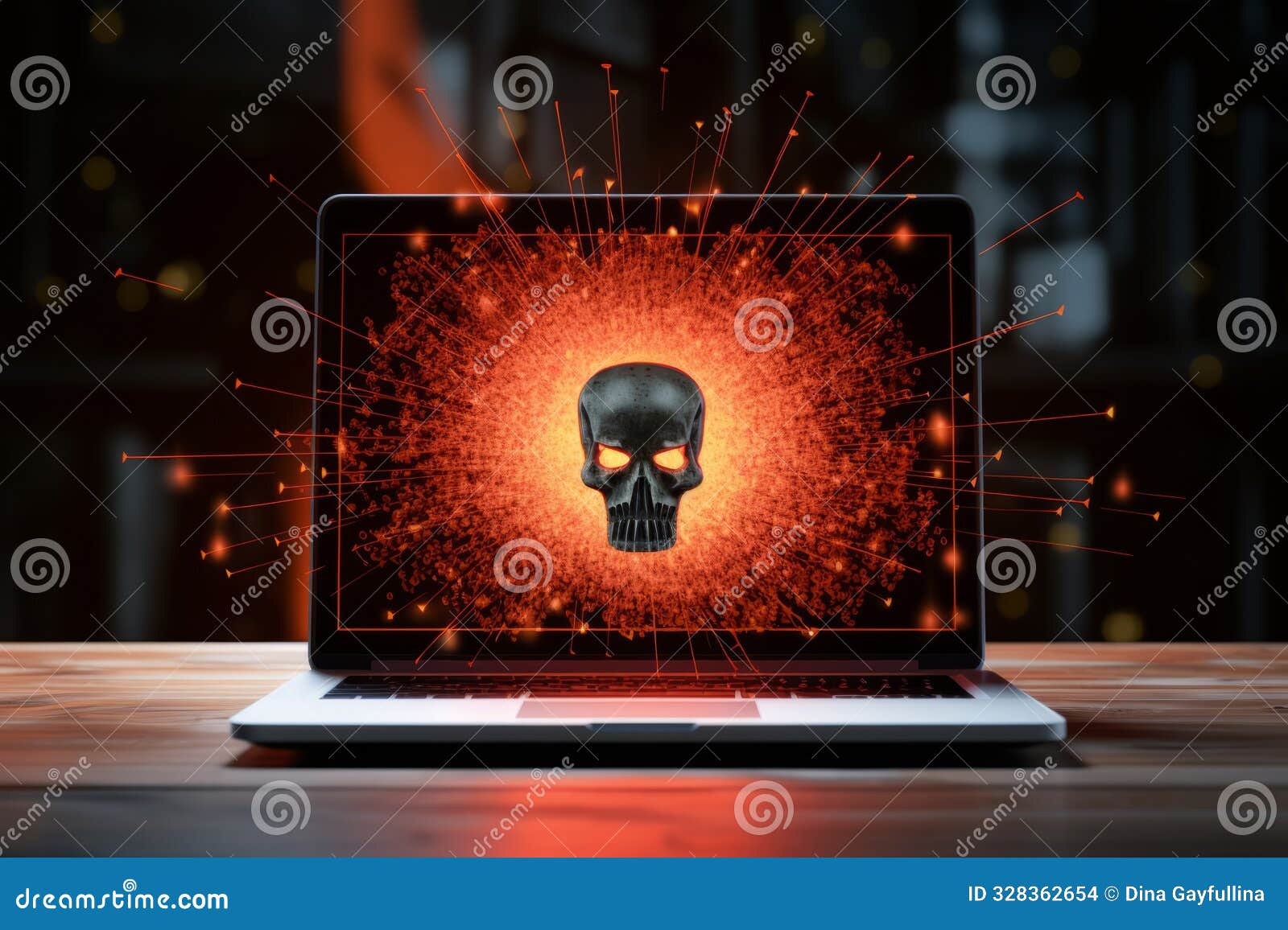 A Computer Screen Displaying a Breach Alert with an AI Face Stock Photo ...