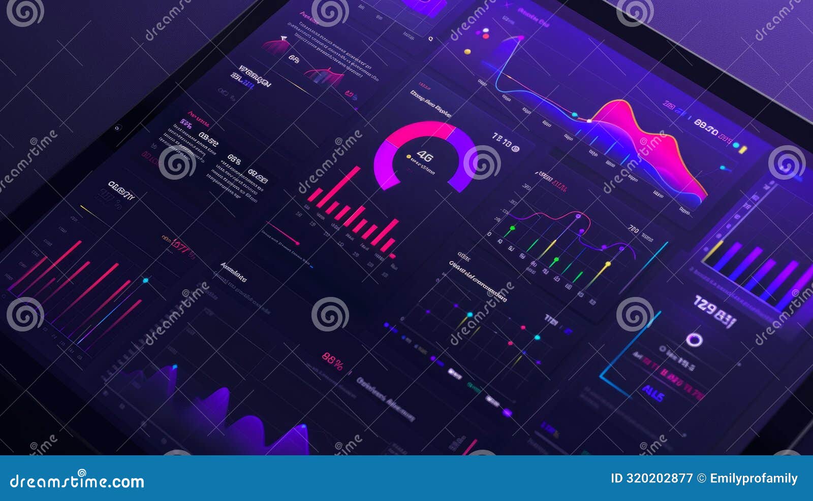 Computer Screen Displaying Data Analysis Stock Image - Image of ...