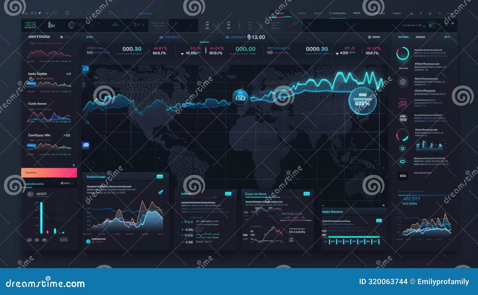 Computer Screen Showing World Map Stock Photo - Image of exploration ...