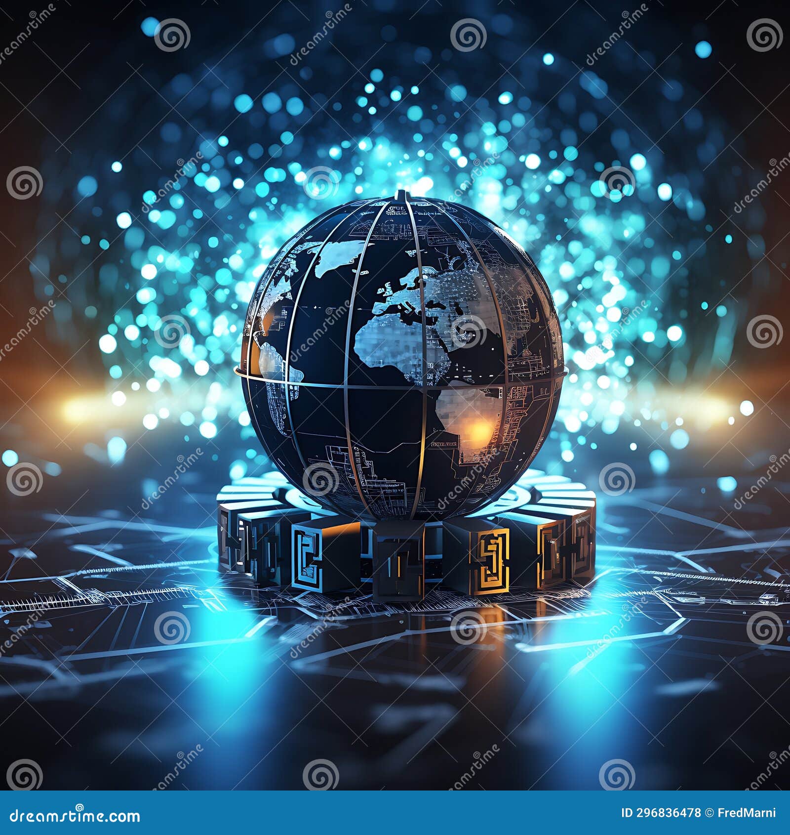 A Globe on a Computer Screen Stock Illustration - Illustration of ...