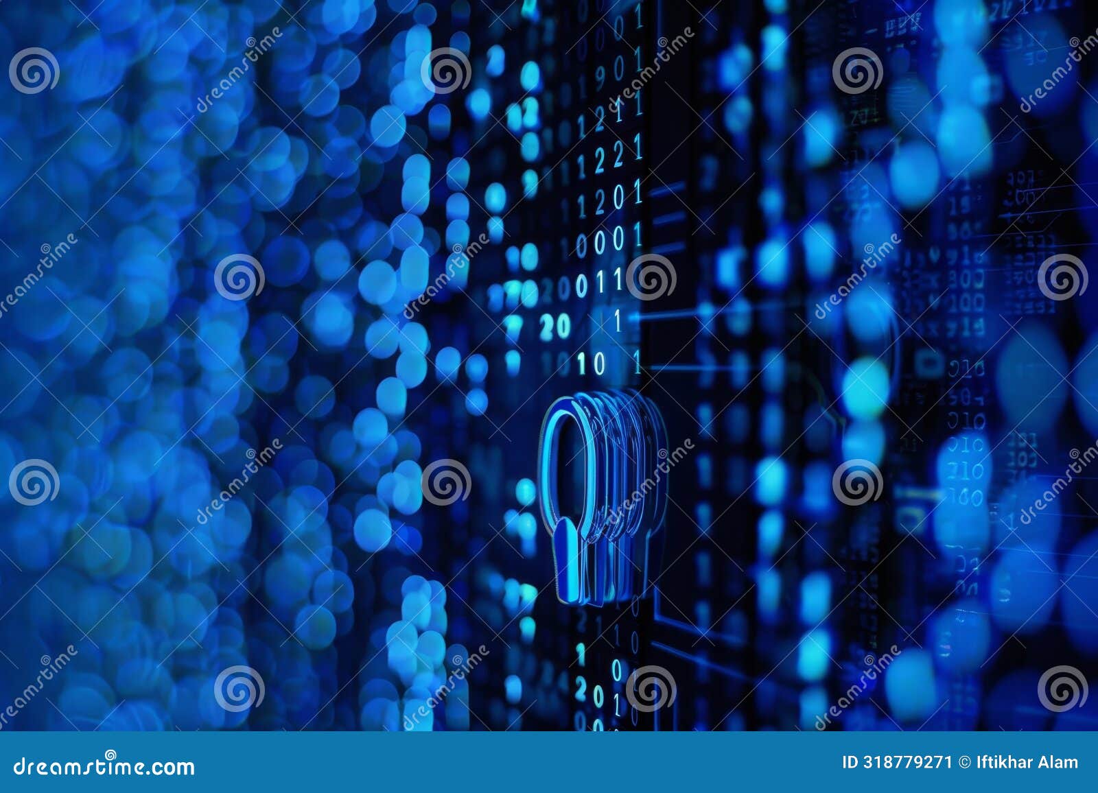 Computer Screen Displaying a Lock Symbol, Indicating Data Security ...