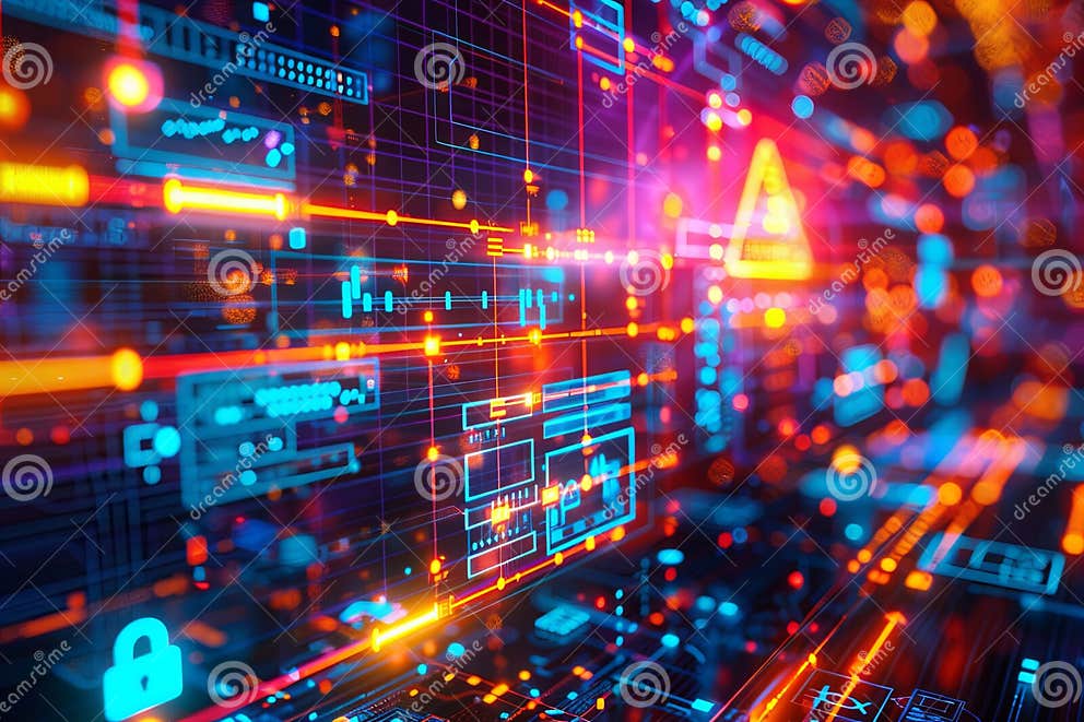 A Computer Screen Displaying a Lock Symbol, Representing Cyber Security ...