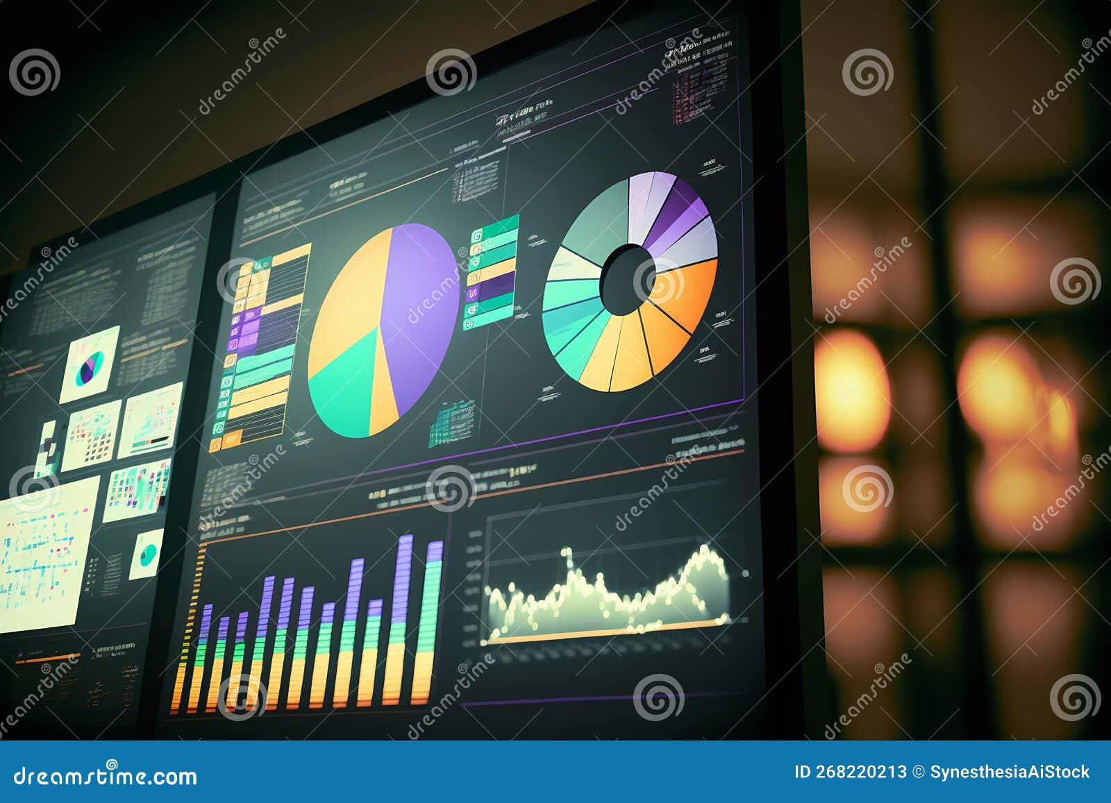 A Computer Screen Displaying Multiple Financial Reports and Graphs and ...