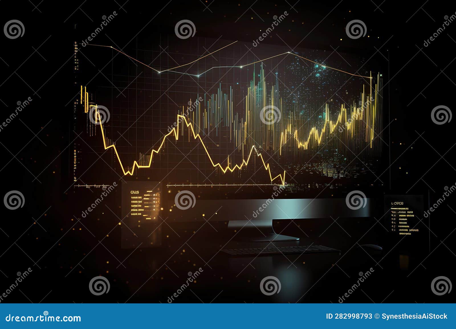 A Computer Screen Displaying Multiple Financial Reports and Graphs and Pie for Business ...