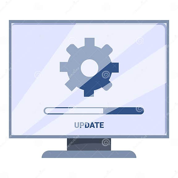 Computer Screen Displaying Software Update Progress Bar Stock ...
