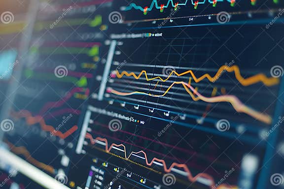 Display Showing Various Electronic Graphs and Charts Stock Photo ...