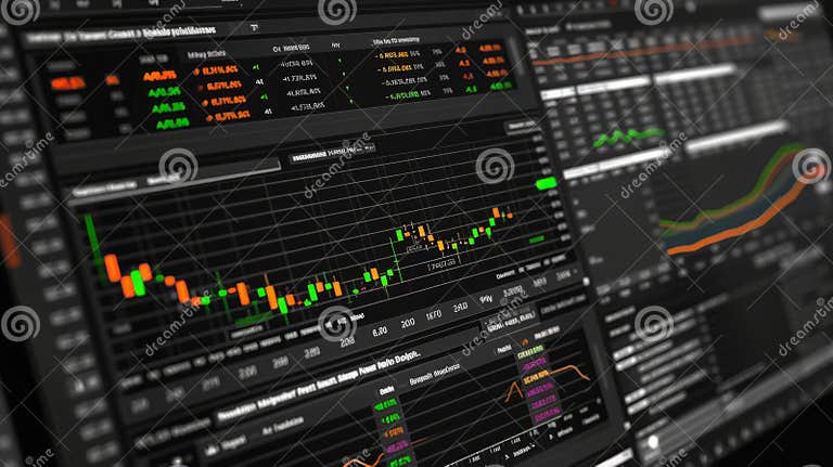 Computer Screen Showing Multiple Screens Stock Image - Image of busy ...