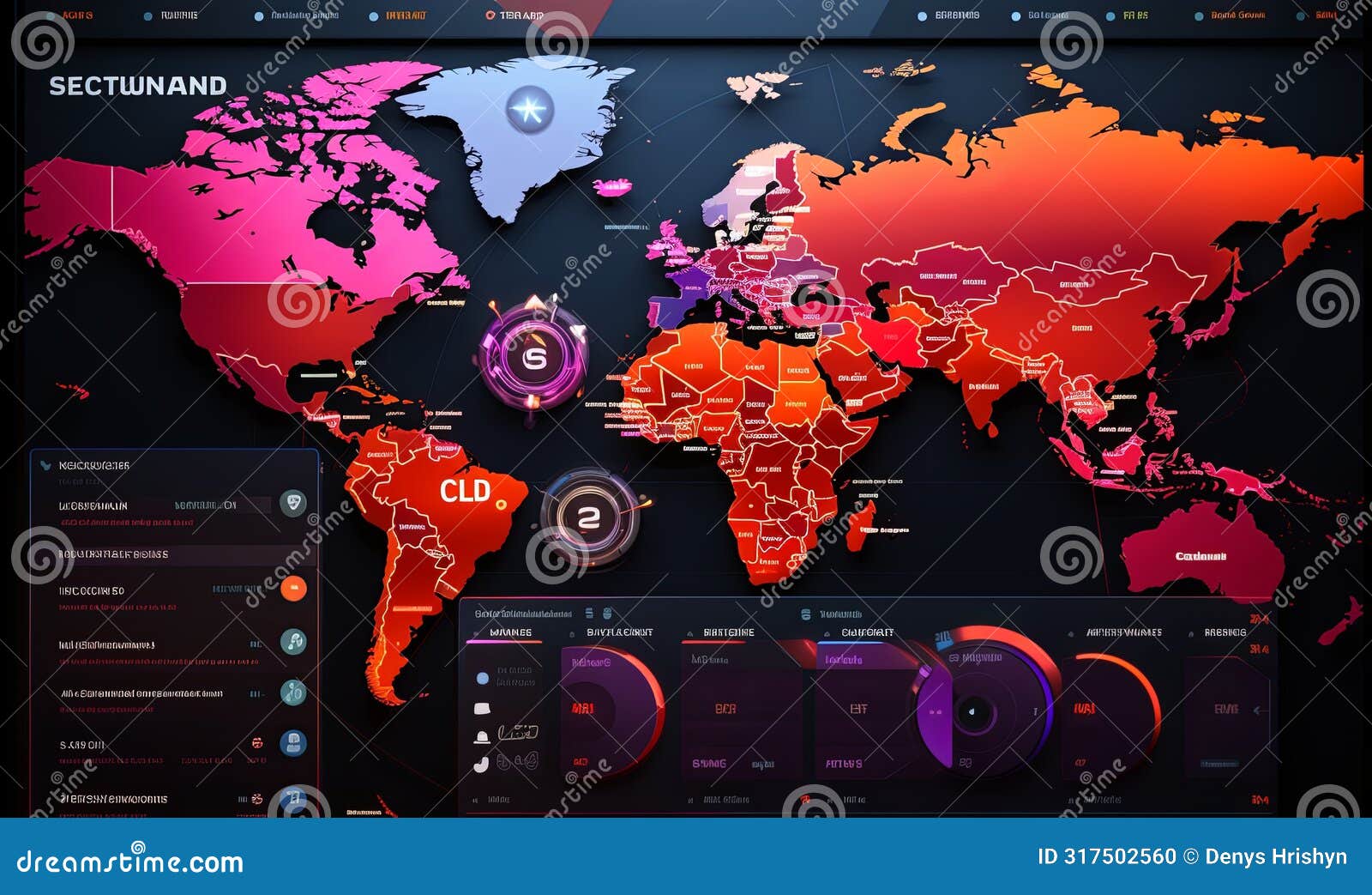 Computer Screen Displaying World Map Stock Photo - Image of ...