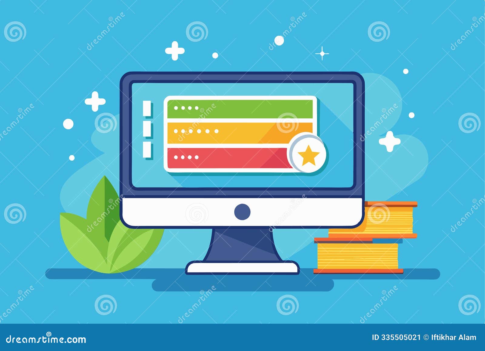 A Computer Screen Displays a Downloading Progress Bar while Surrounded ...