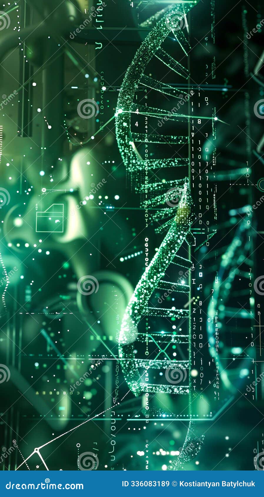 A Computer Screen with a Dna Strand on it Stock Image - Image of spiral ...