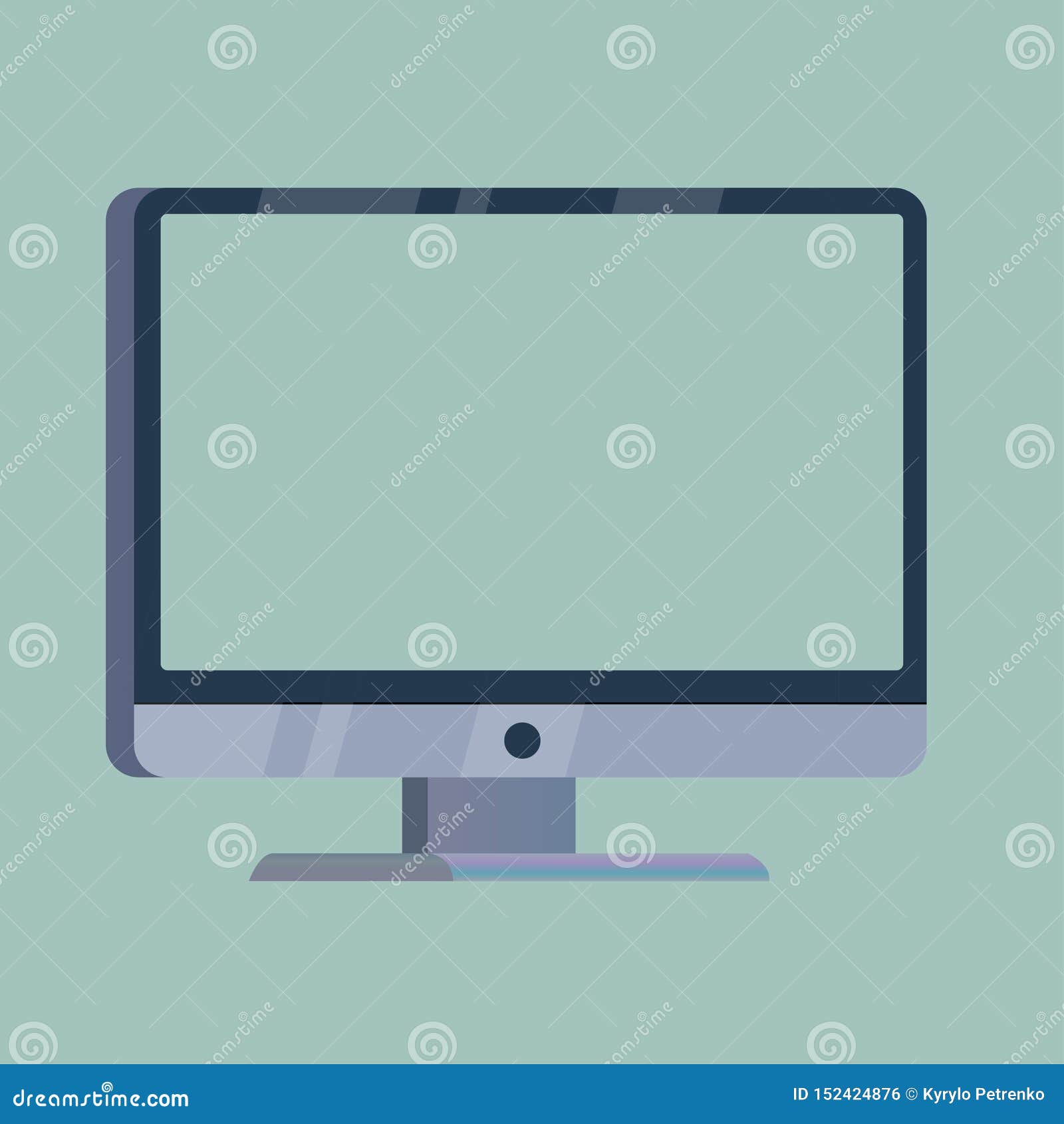 Computer Screen with an Empty Display on Stock Vector - Illustration of ...