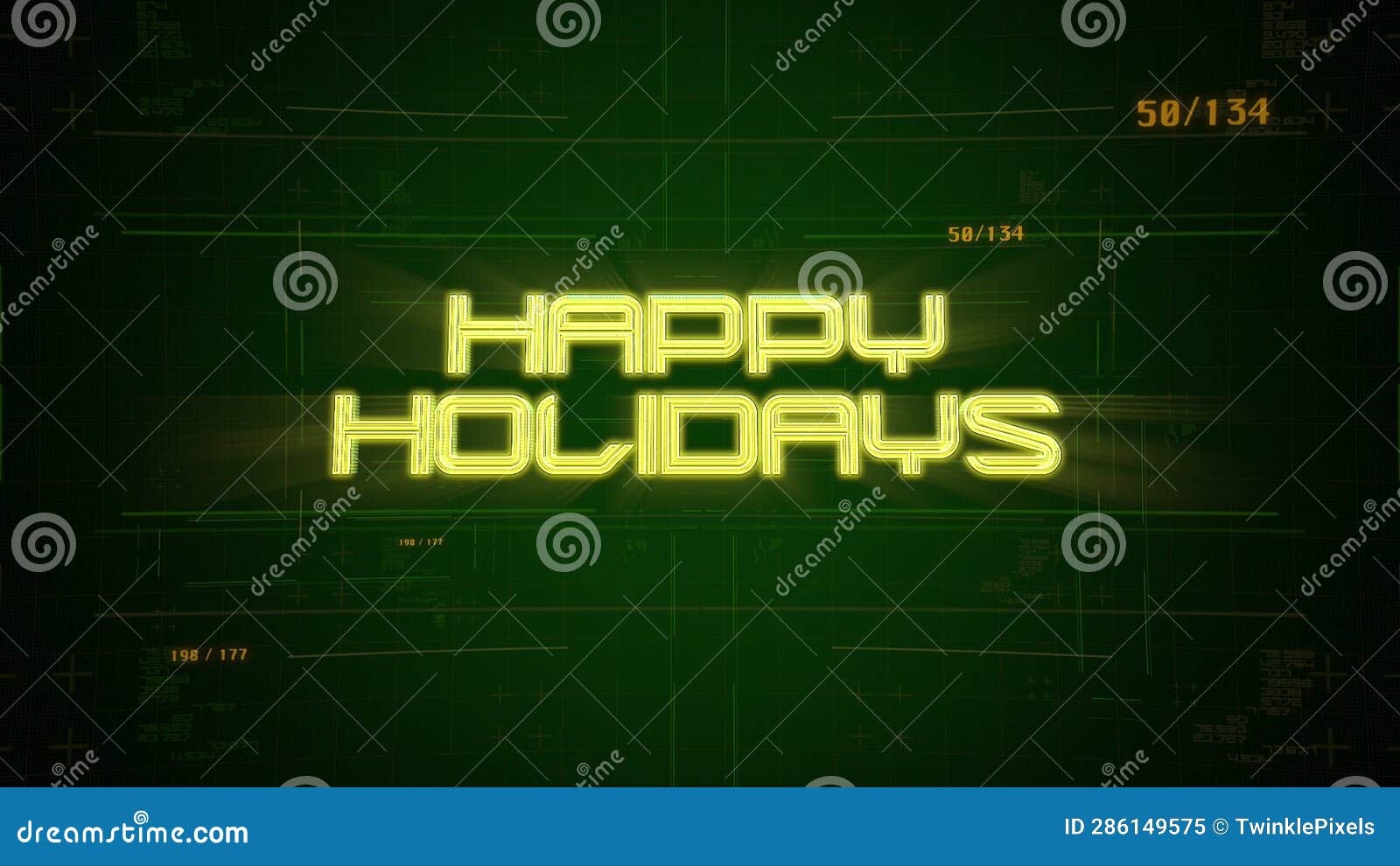 Digital Greetings: Happy Holidays Amidst Dynamic HUD Display Stock ...