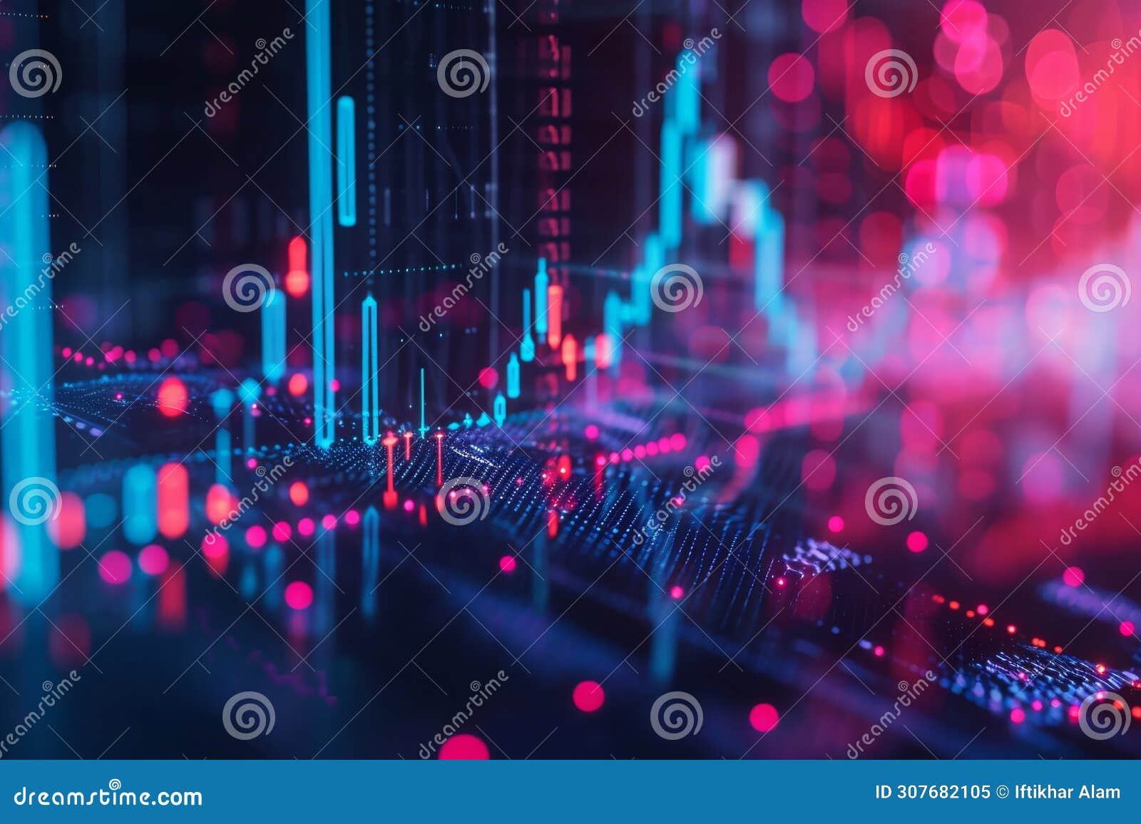 A Computer Screen Filled with Multiple Lines and Dots, Representing ...