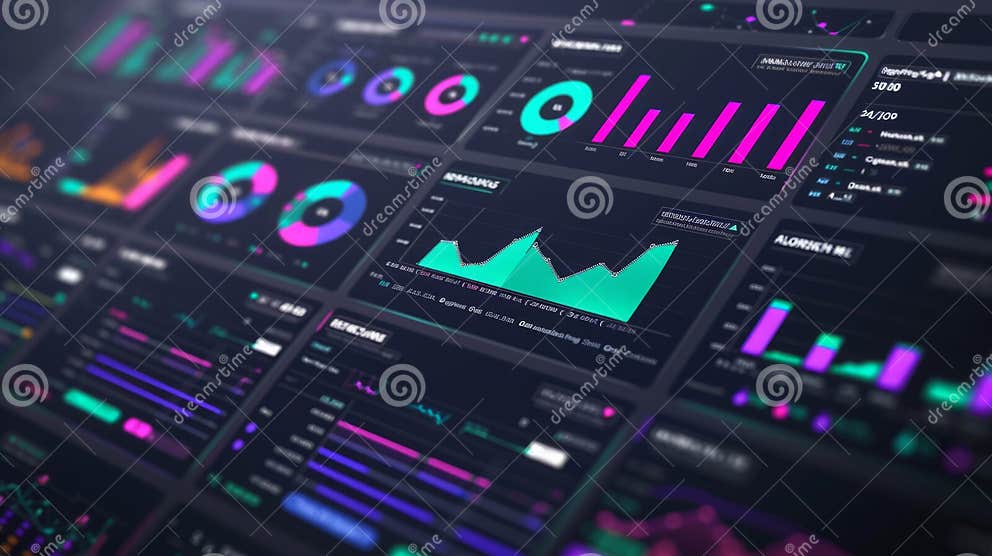 Computer Screen Displaying a Multitude of Data Stock Image - Image of system, complexity: 320485931