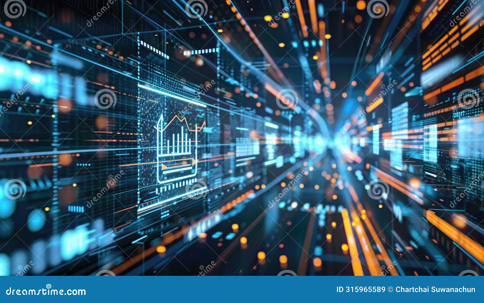 A Computer Screen with a Graph on it by AI Generated Image Stock ...