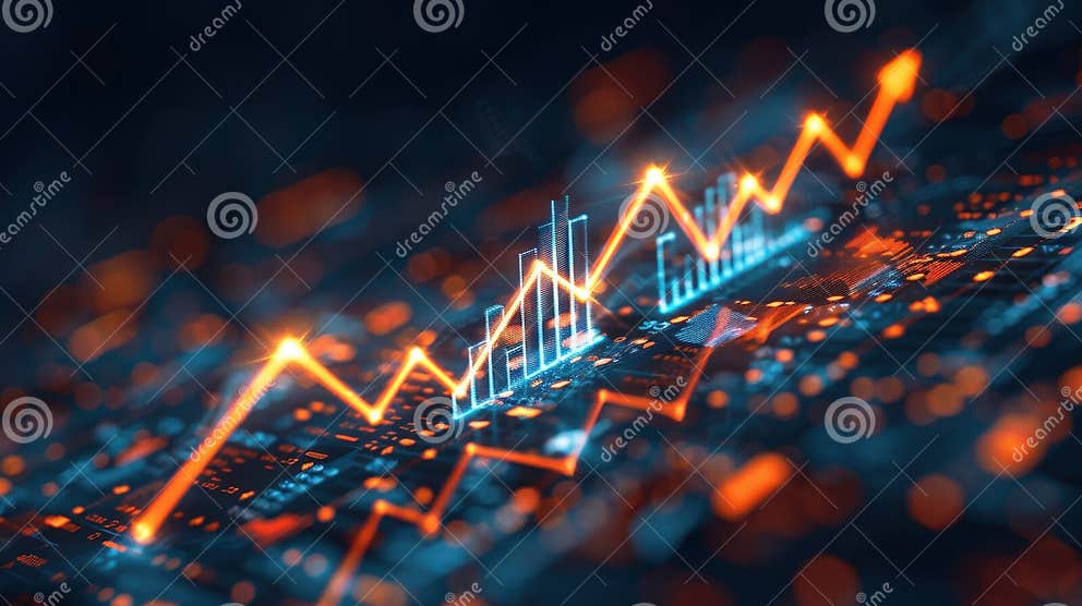 A Computer Screen with a Graph of Numbers and Lines Stock Illustration ...