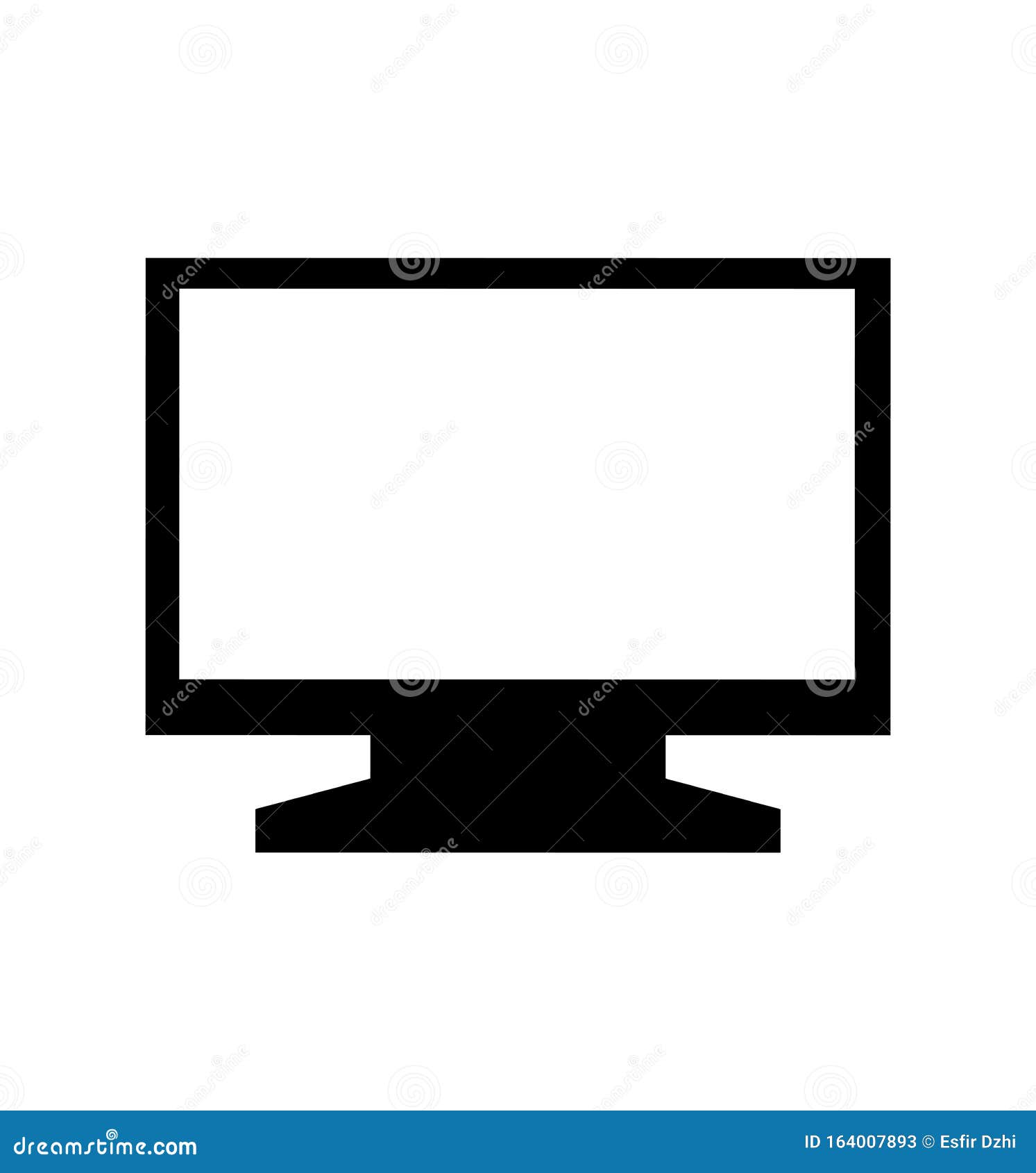 Computer Screen Icon in Flat Style Isolated on White Background Stock ...