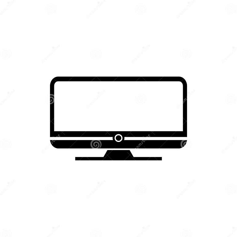 Computer Screen Icon. Simple Computer Screen Logo Isolated on White ...
