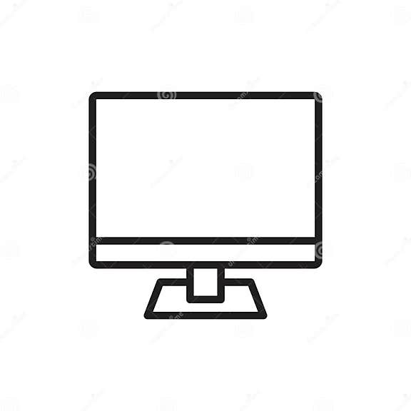 Computer Screen Icon Simple Thin Outline Stock Illustration ...
