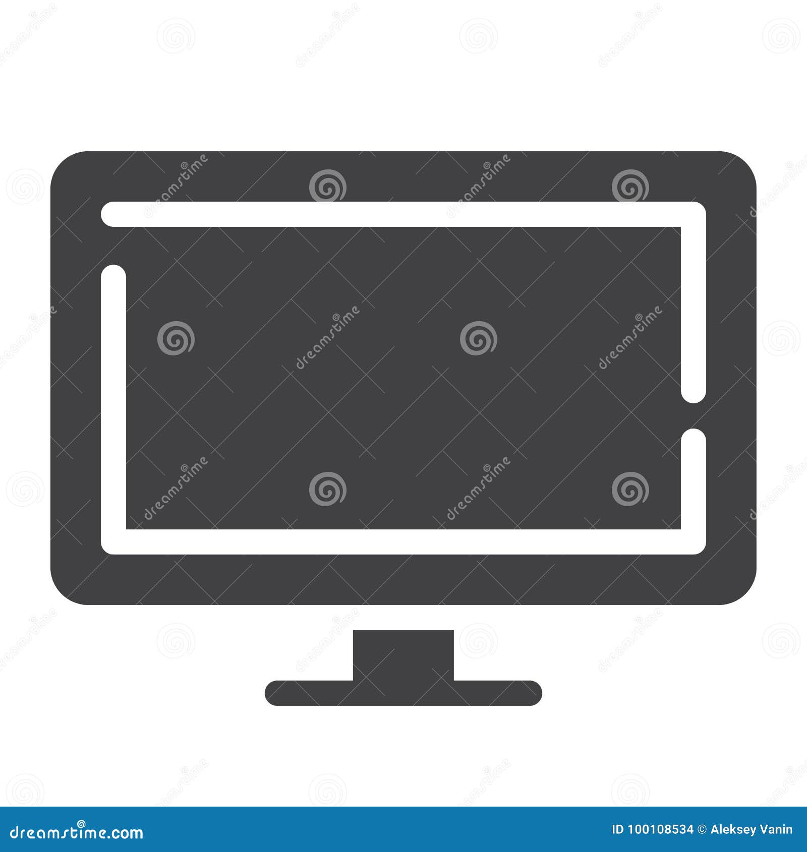 Computer Screen Icon Vector Stock Vector - Illustration of flat ...