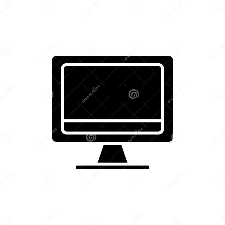 Computer Screen Icon Set. Desktop Pc Monitor Vector Symbol. Computer ...