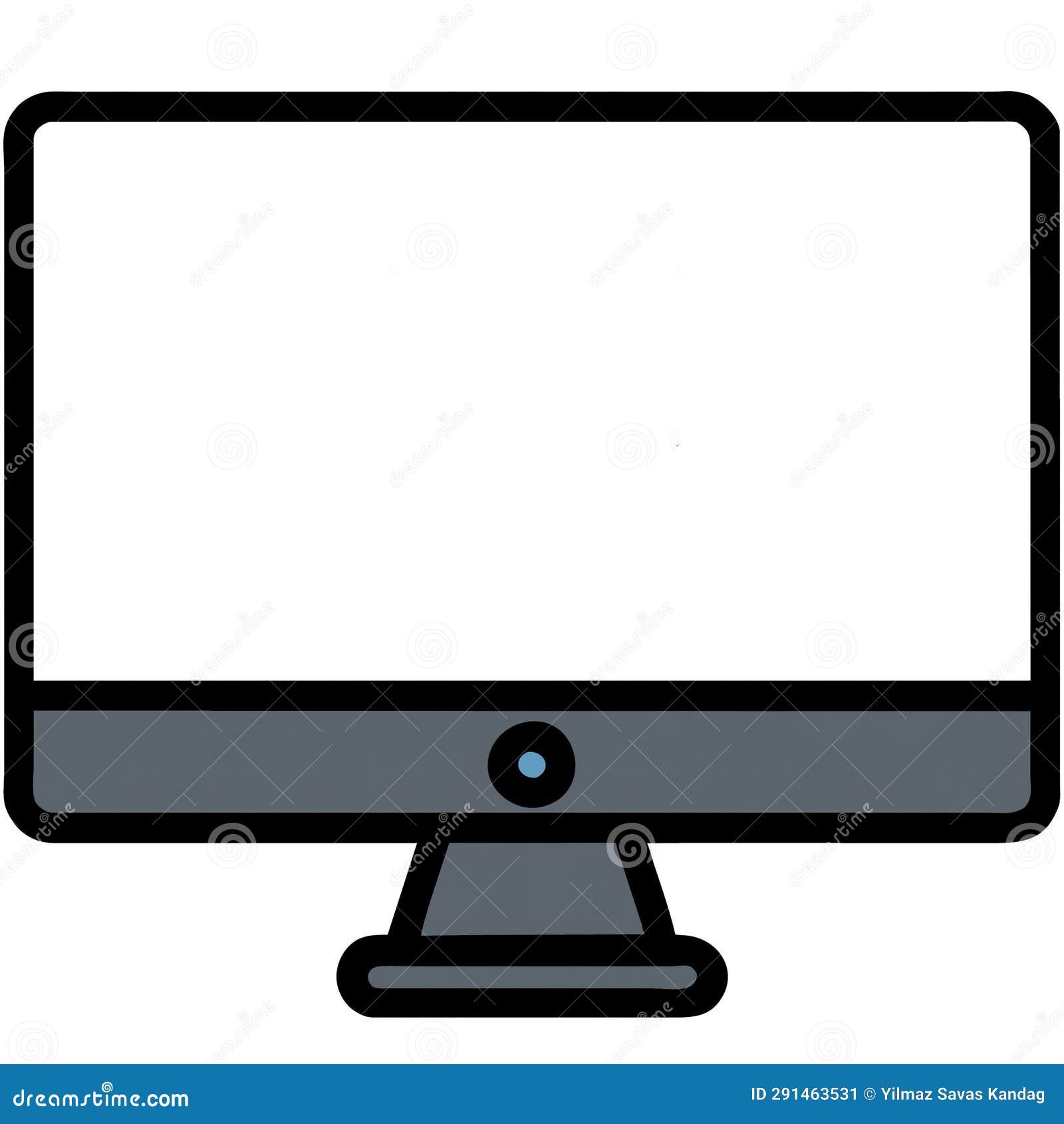 Computer Screen Icon on White Background. Stock Illustration ...