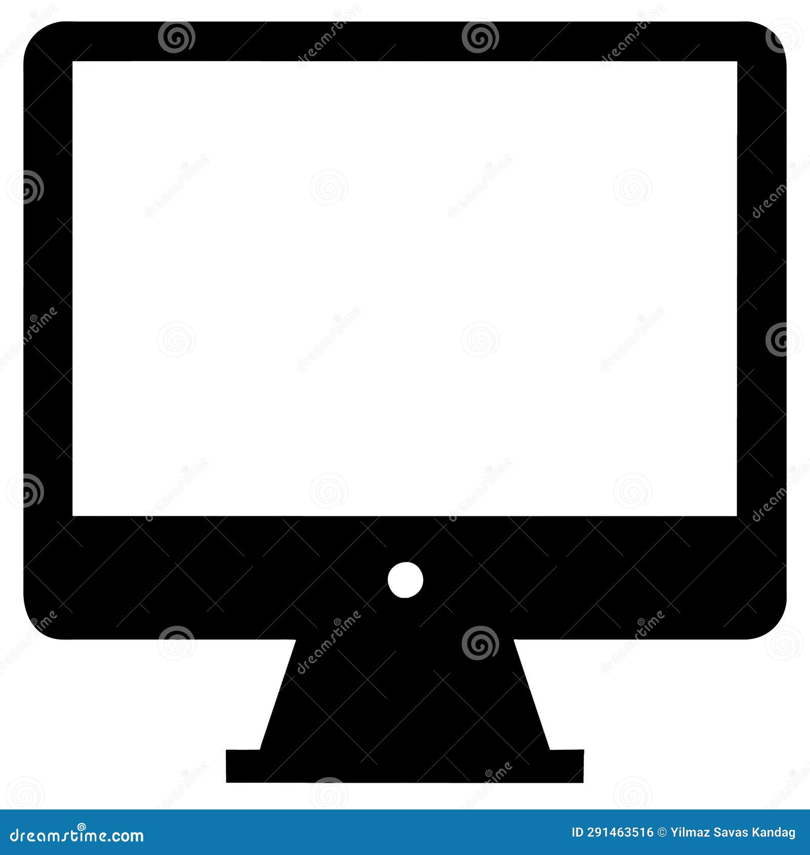 Computer Screen Icon on White Background. Stock Illustration ...