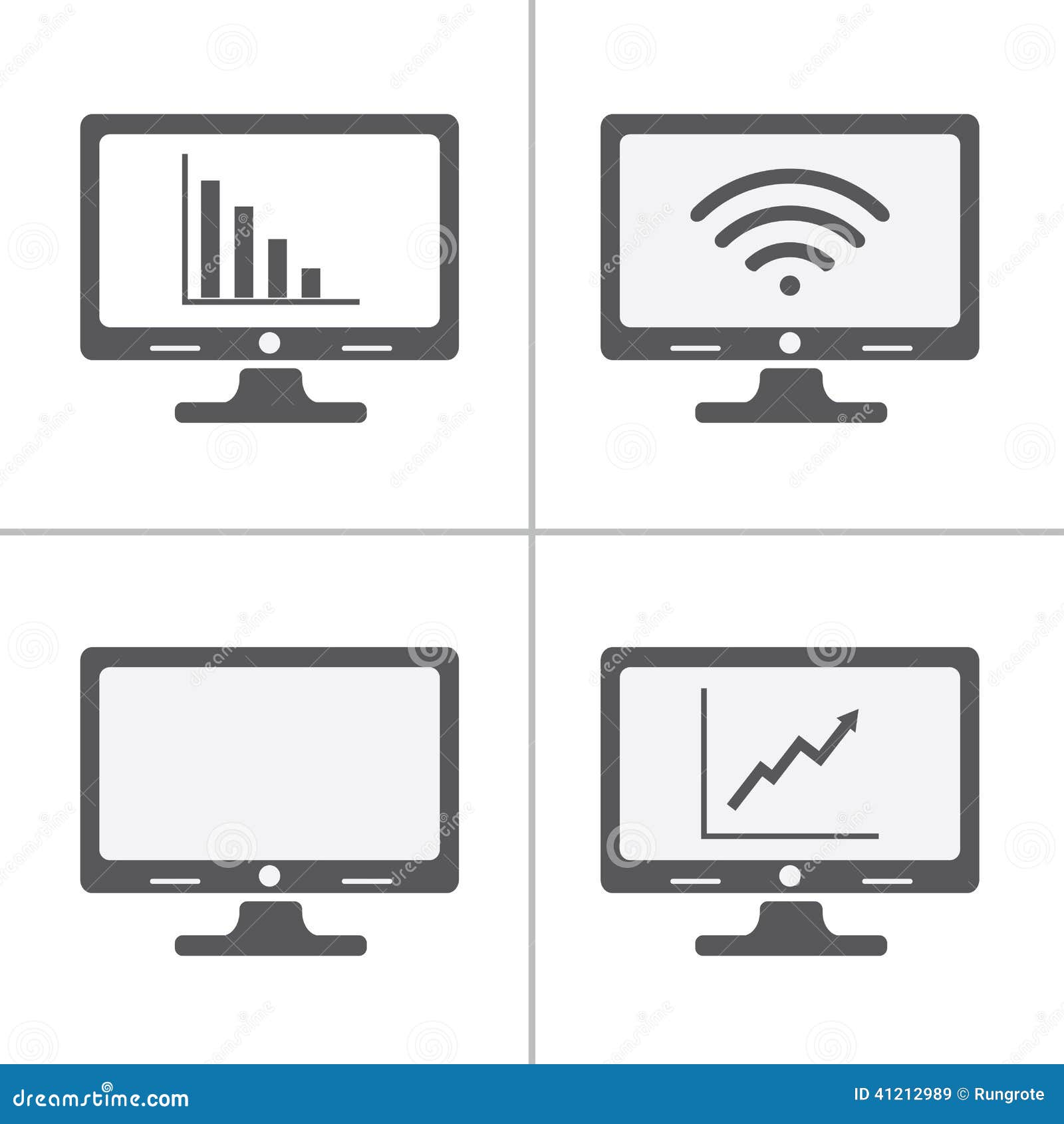 Computer Screen Icons, Each Icon is a Single Object (group Path ...