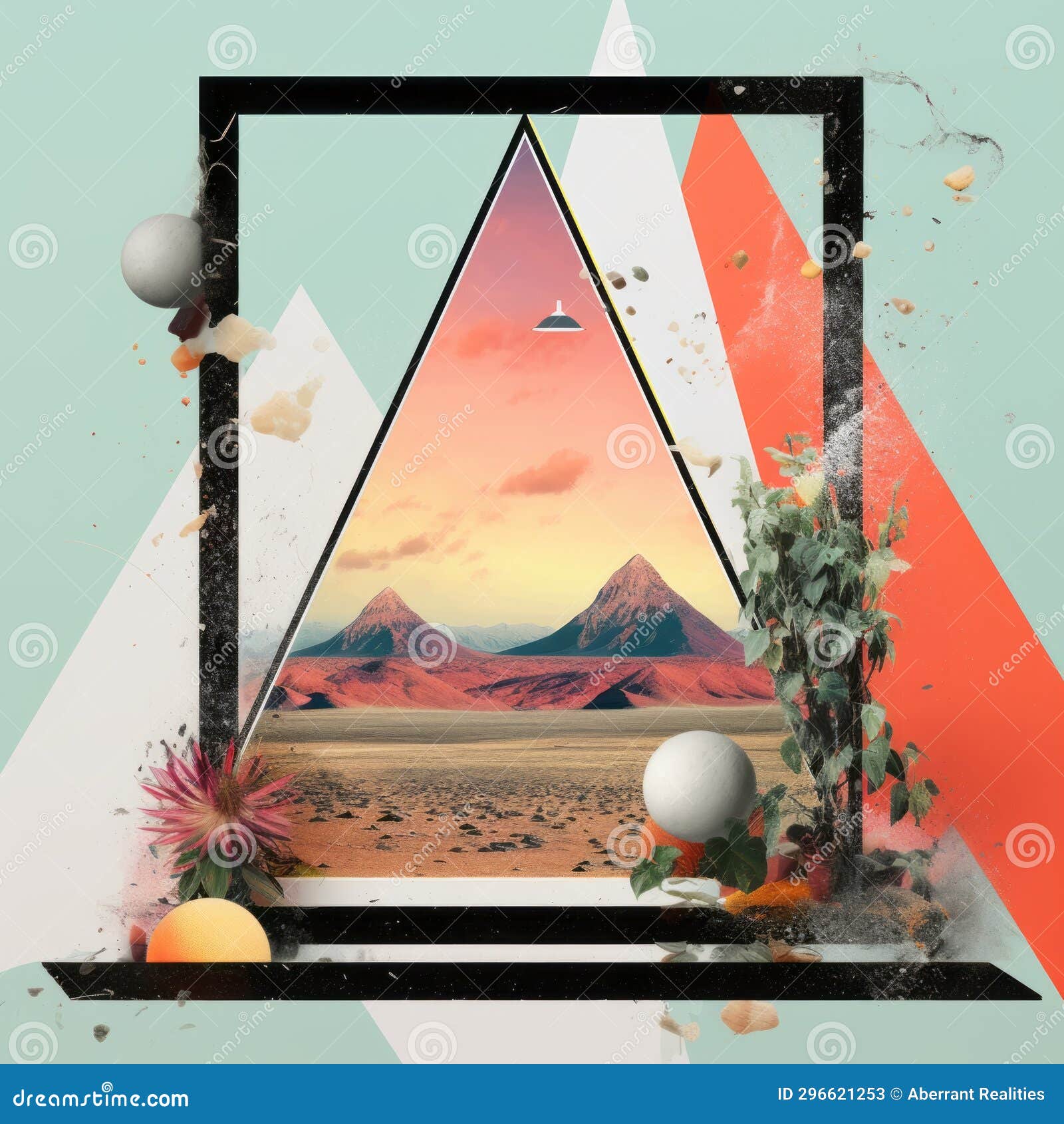 A Computer Screen with an Image of Mountains and a Triangle Stock ...