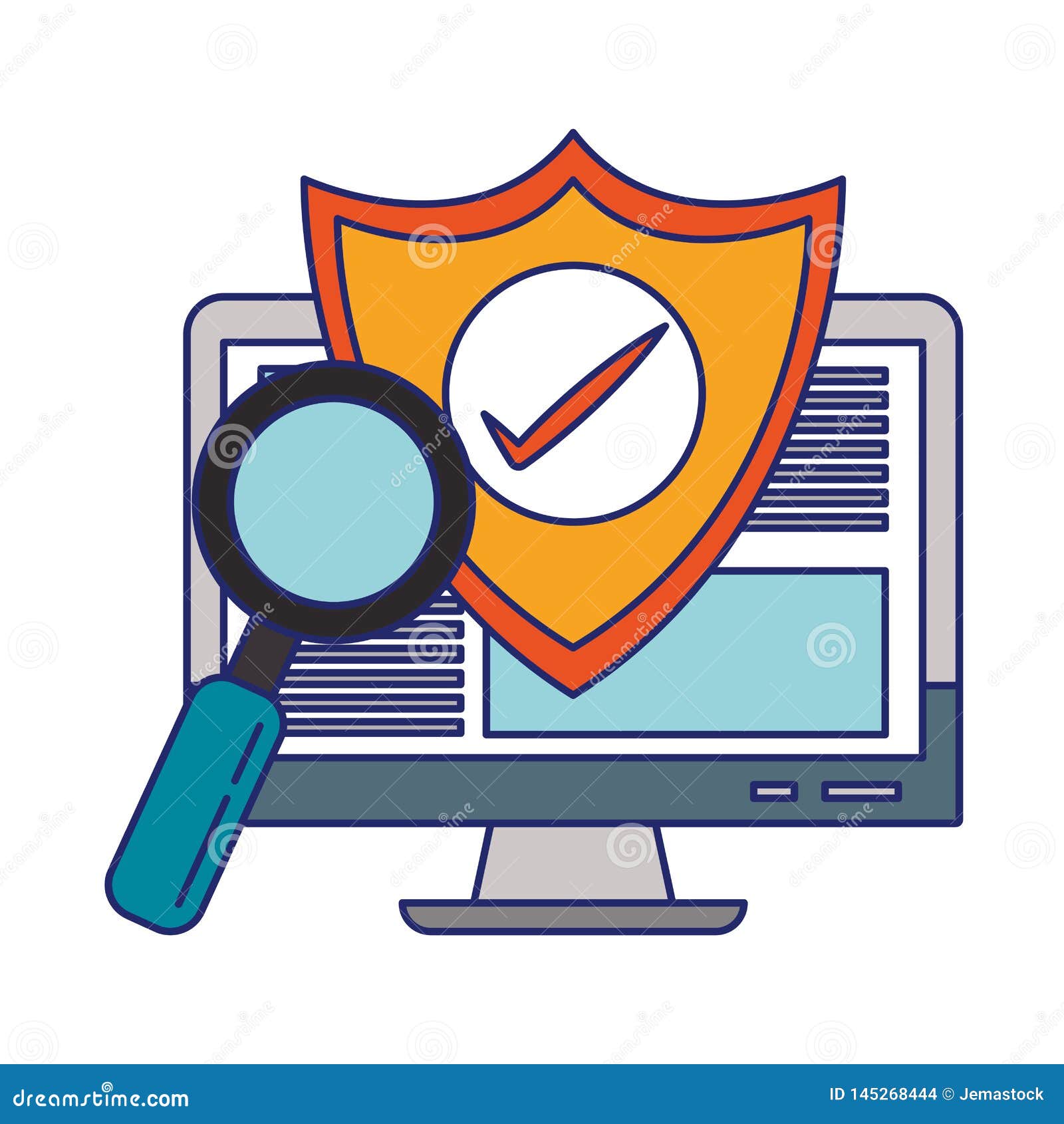 Computer Screen Internet Browsing Blue Lines Stock Vector ...