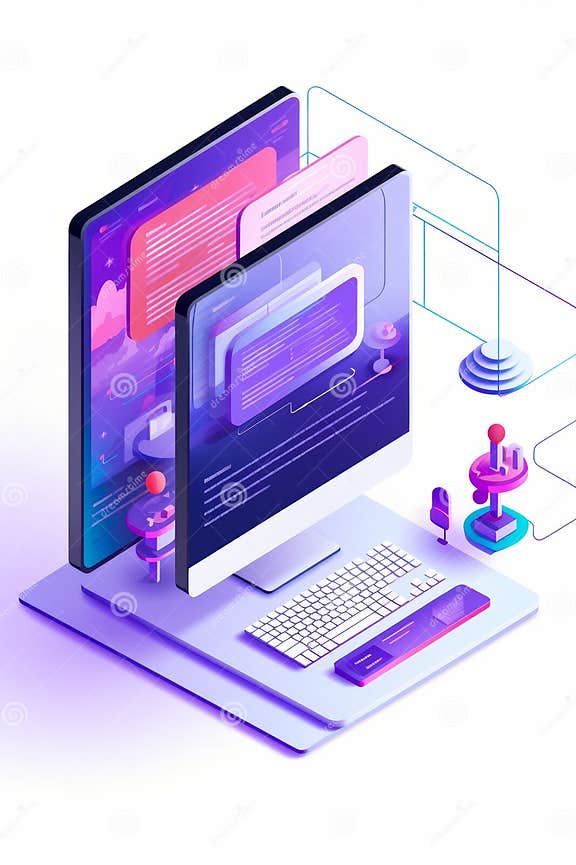 Computer Screen with Keyboard and Mouse on it and Person Standing Next ...