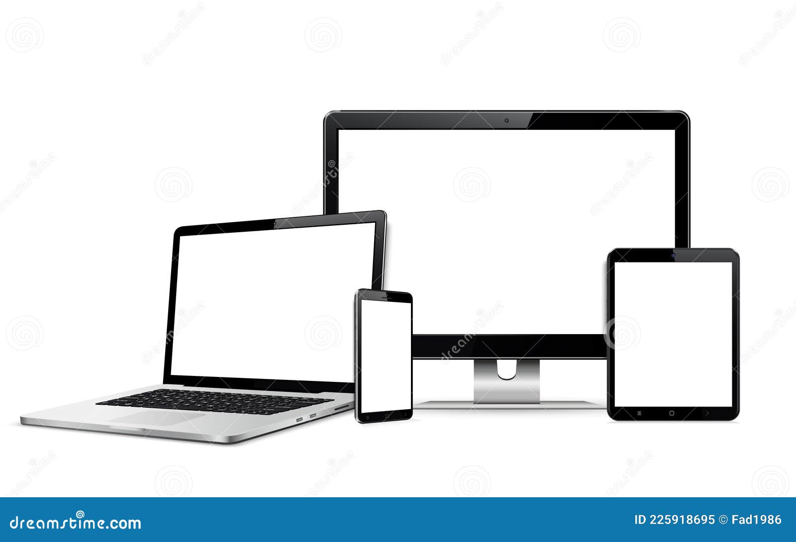 Computer Screen, Laptop, Tablet, Phone Mock Up Stock Vector ...