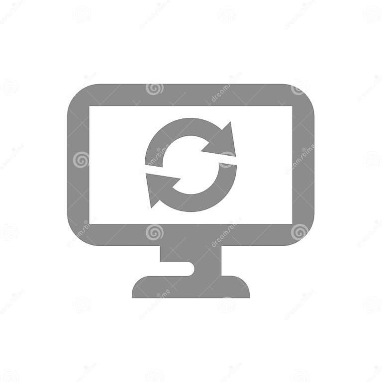 Computer Screen with Loading or Refreshing Arrows Stock Illustration ...