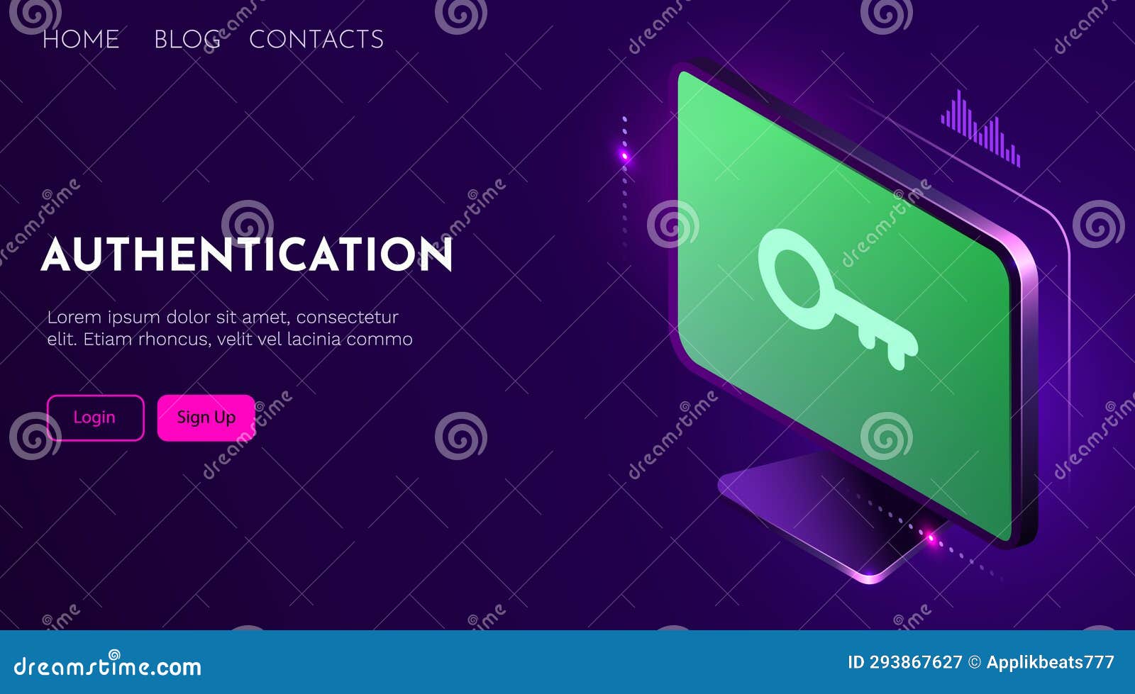 Computer Screen with Lock Symbol. Authentication and Security Concept ...