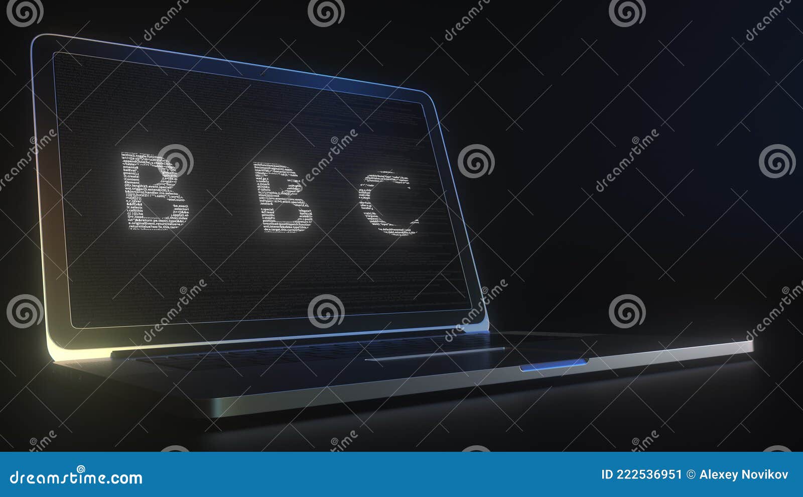 Computer Screen with the Logo of BBC Made with Source Code. Editorial ...