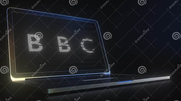 Computer Screen with the Logo of BBC Made with Source Code. Editorial ...