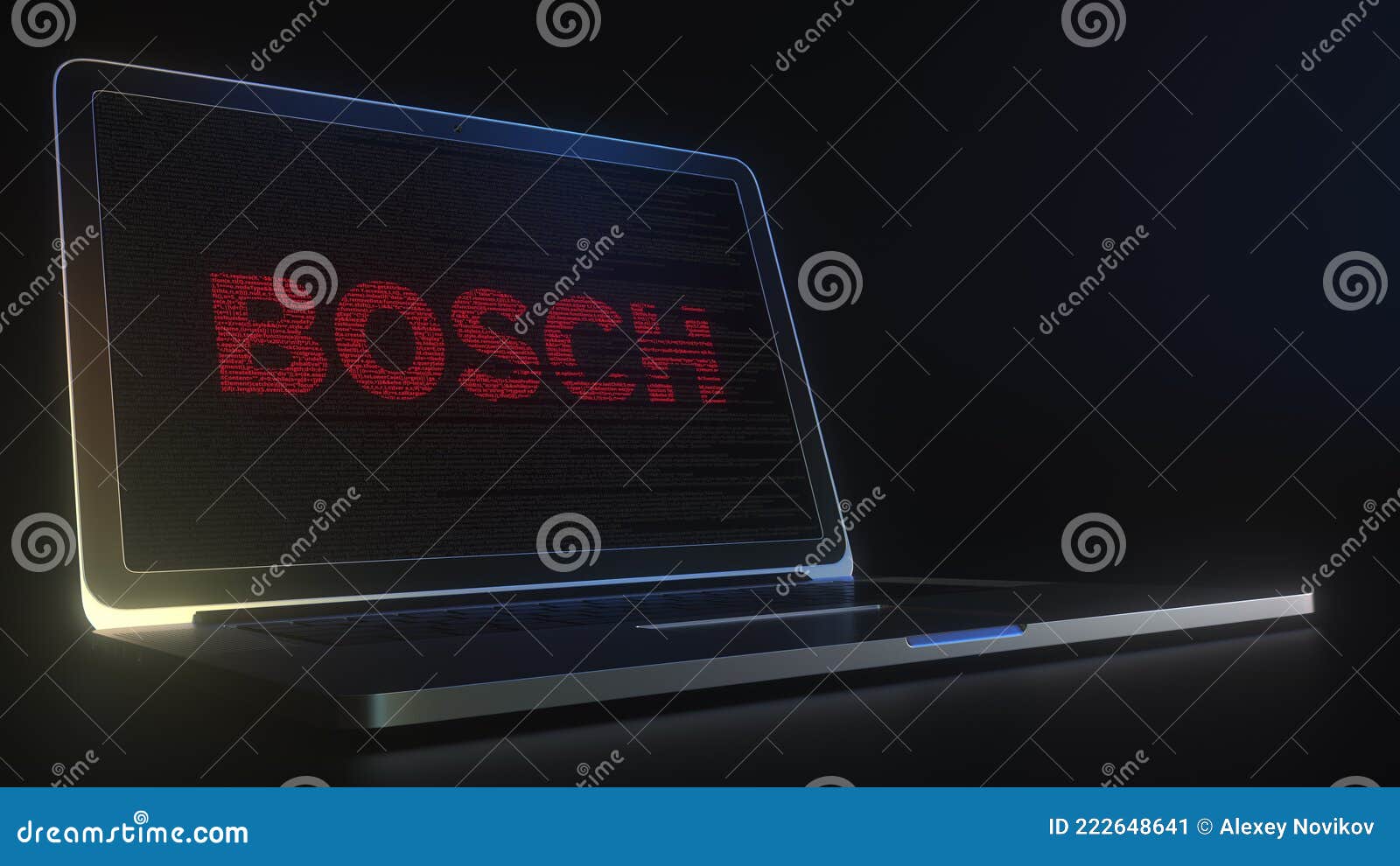 Computer Screen with the Logo of BOSCH Made with Source Code. Editorial ...