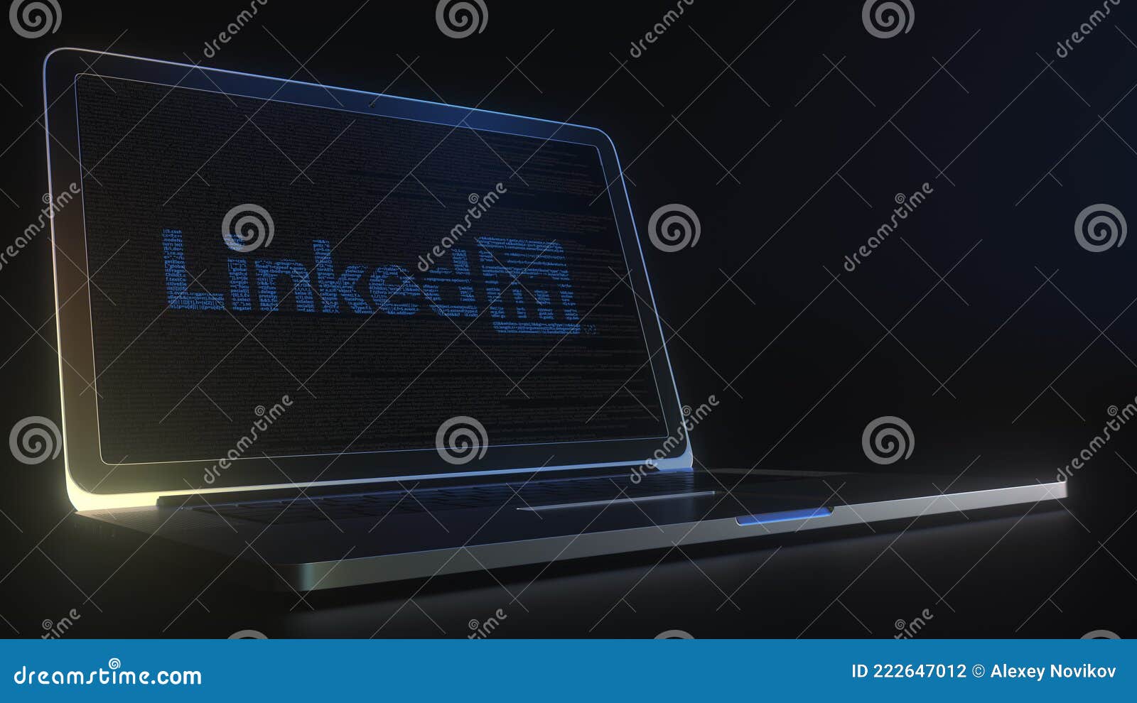 Computer Screen with the Logo of LINKEDIN Made with Source Code ...