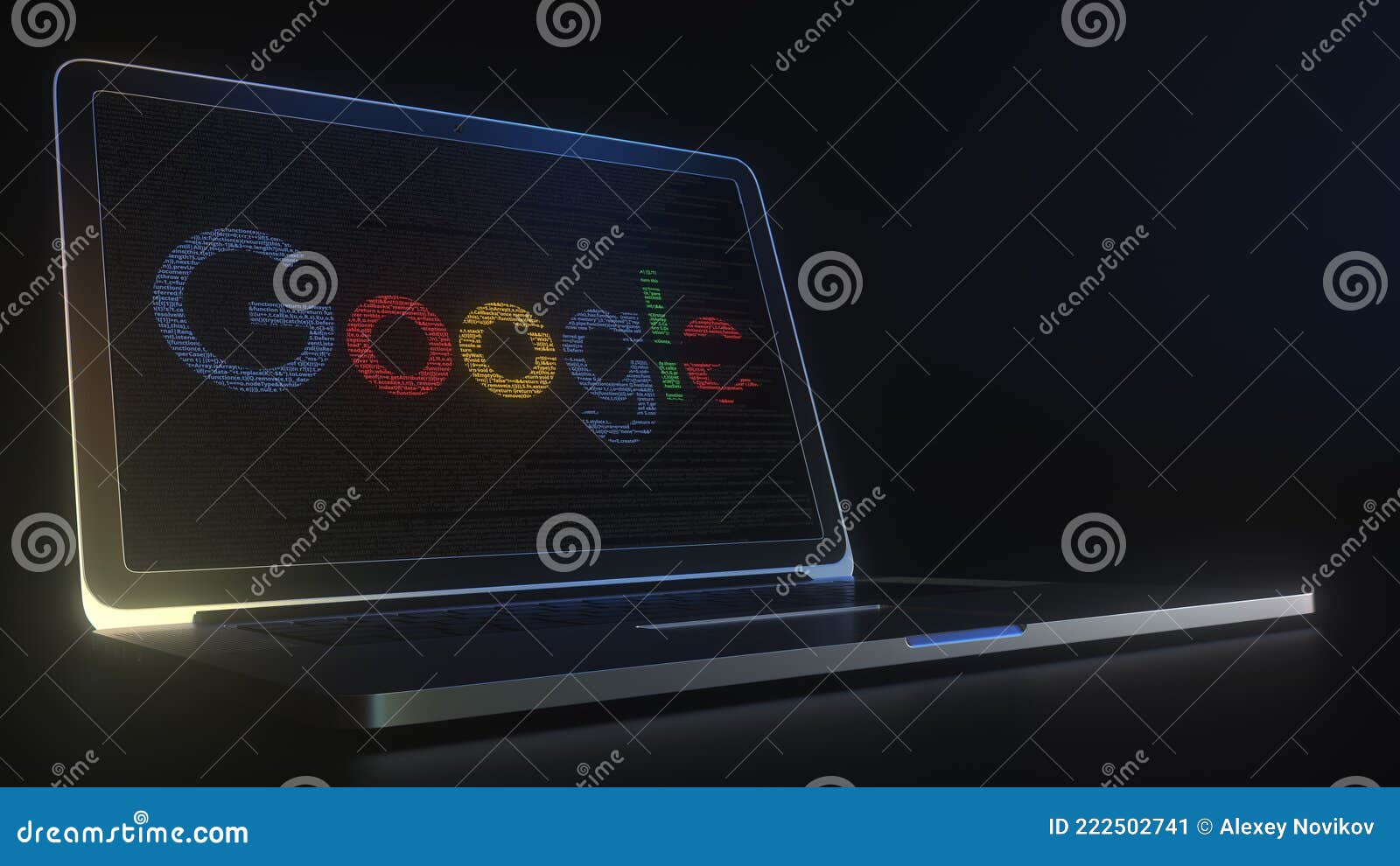 GOOGLE Logo Made with Computer Code on the Laptop Screen. Editorial ...