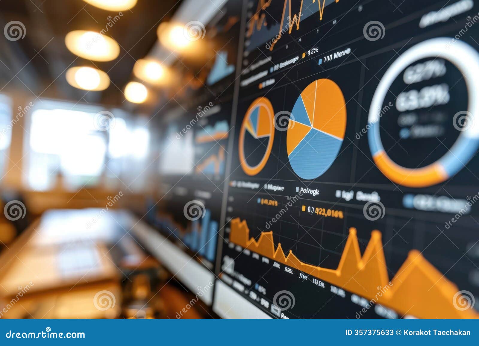 A Computer Screen with Many Different Graphs and Numbers Stock Image ...