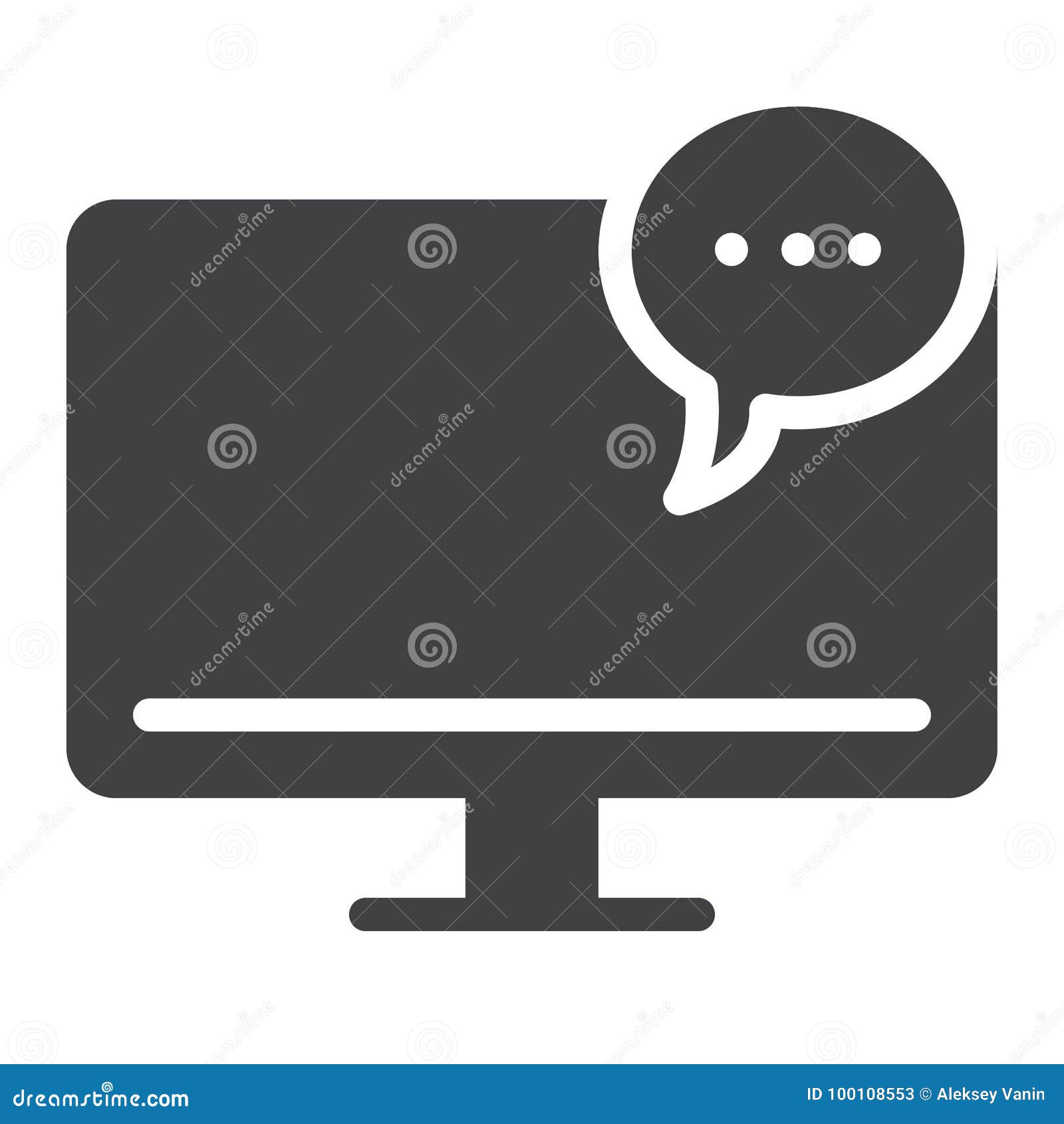 Computer Screen with Message Icon Vector Stock Vector - Illustration of ...